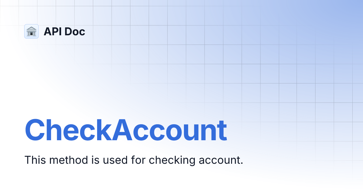 CheckAccount | API Doc